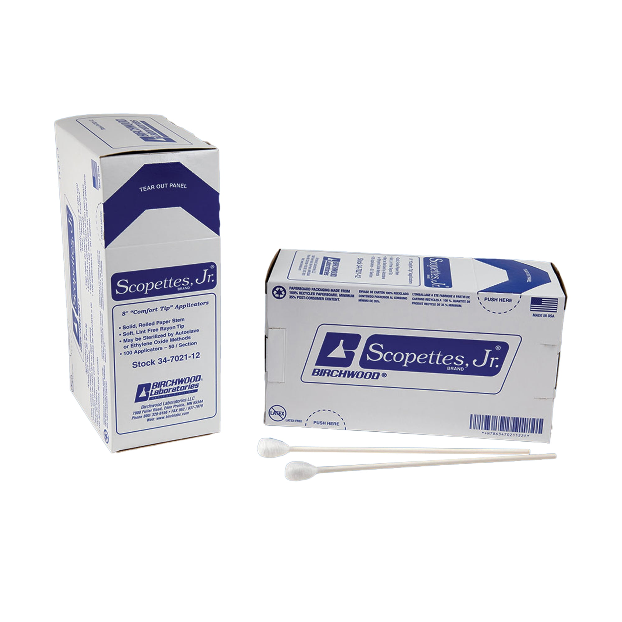 Scopettes OB/GYN Swab Sterile 8 Inch Length Paper Shaft / Rayon Swab 34 ...