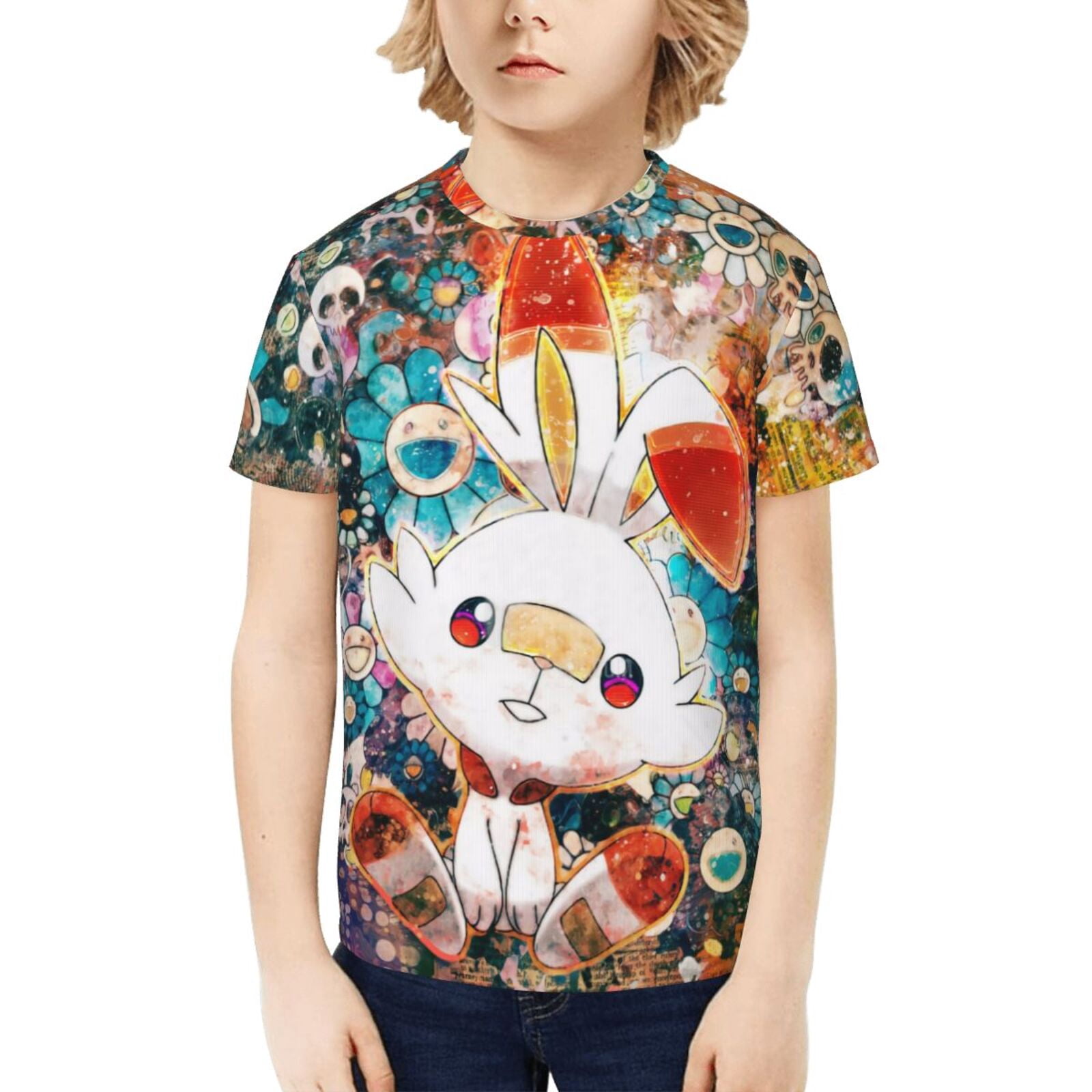 Scor-bunny Pok-emon Kids T-Shirt Crewneck Boys Shirts Fashion Short ...