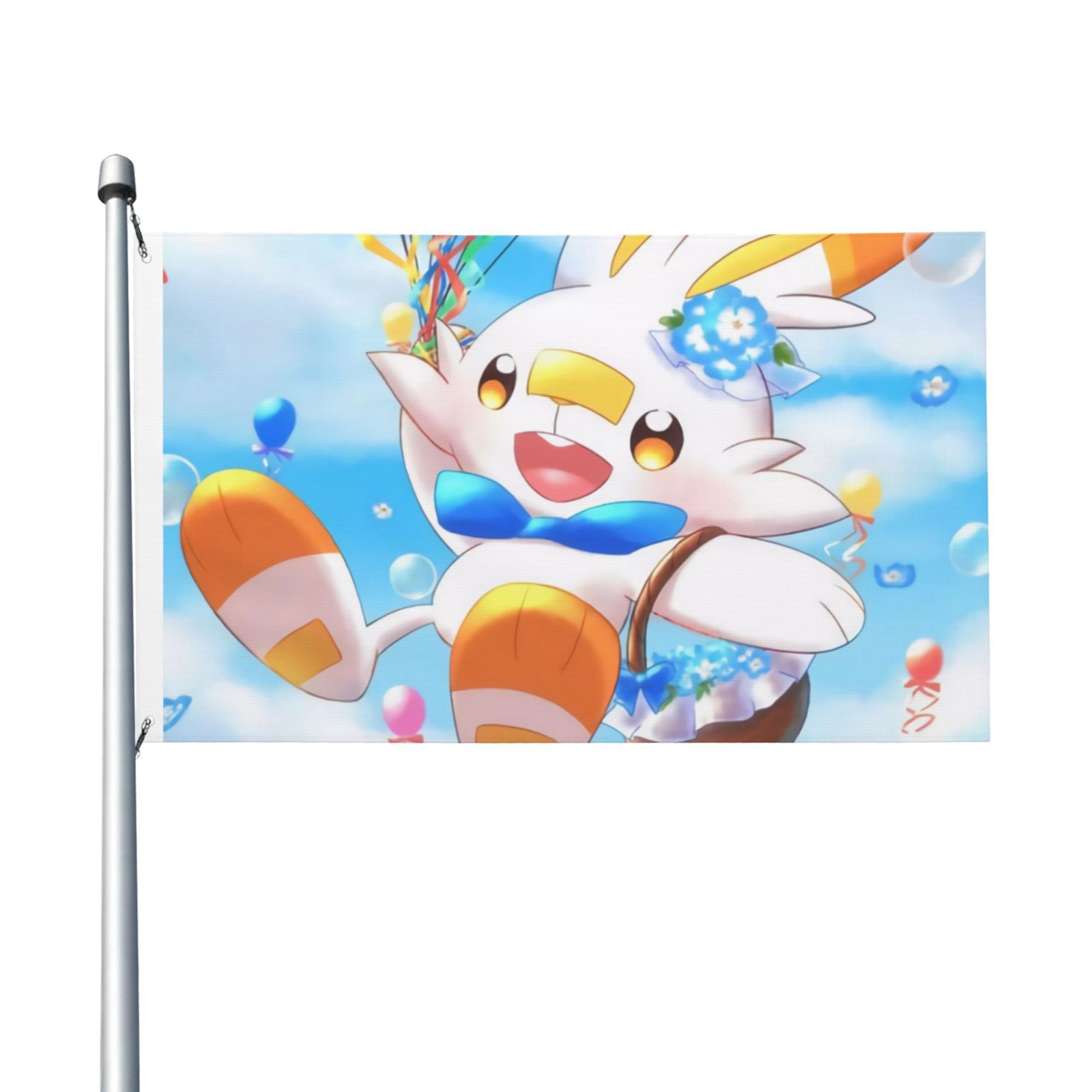 Scorbunny Pokemon 3x5ft Face Flag Fade Proof Holiday Fall Flag Outdoor ...