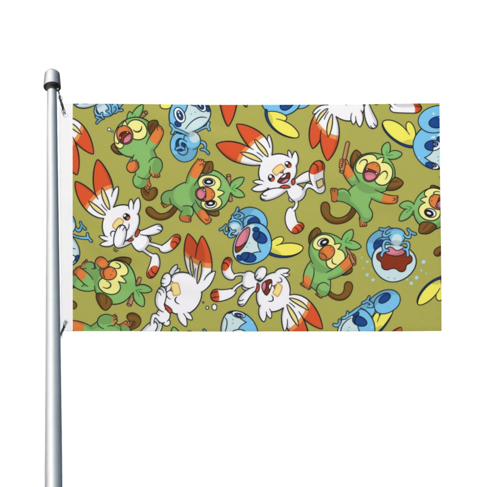 Scorbunny Pokemon 3x5ft Face Flag Fade Proof Holiday Fall Flag Outdoor ...