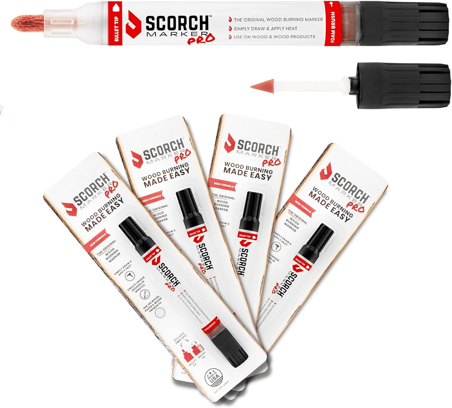 Scorch Marker Pro, Non Toxic Chemical Wood Burning Pen - Heat Sensitive ...