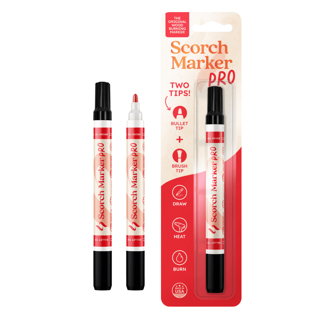 Scorch Marker Pro - Non-Toxic Wood Burning Pen, Bullet Tip, Foam Brush ...