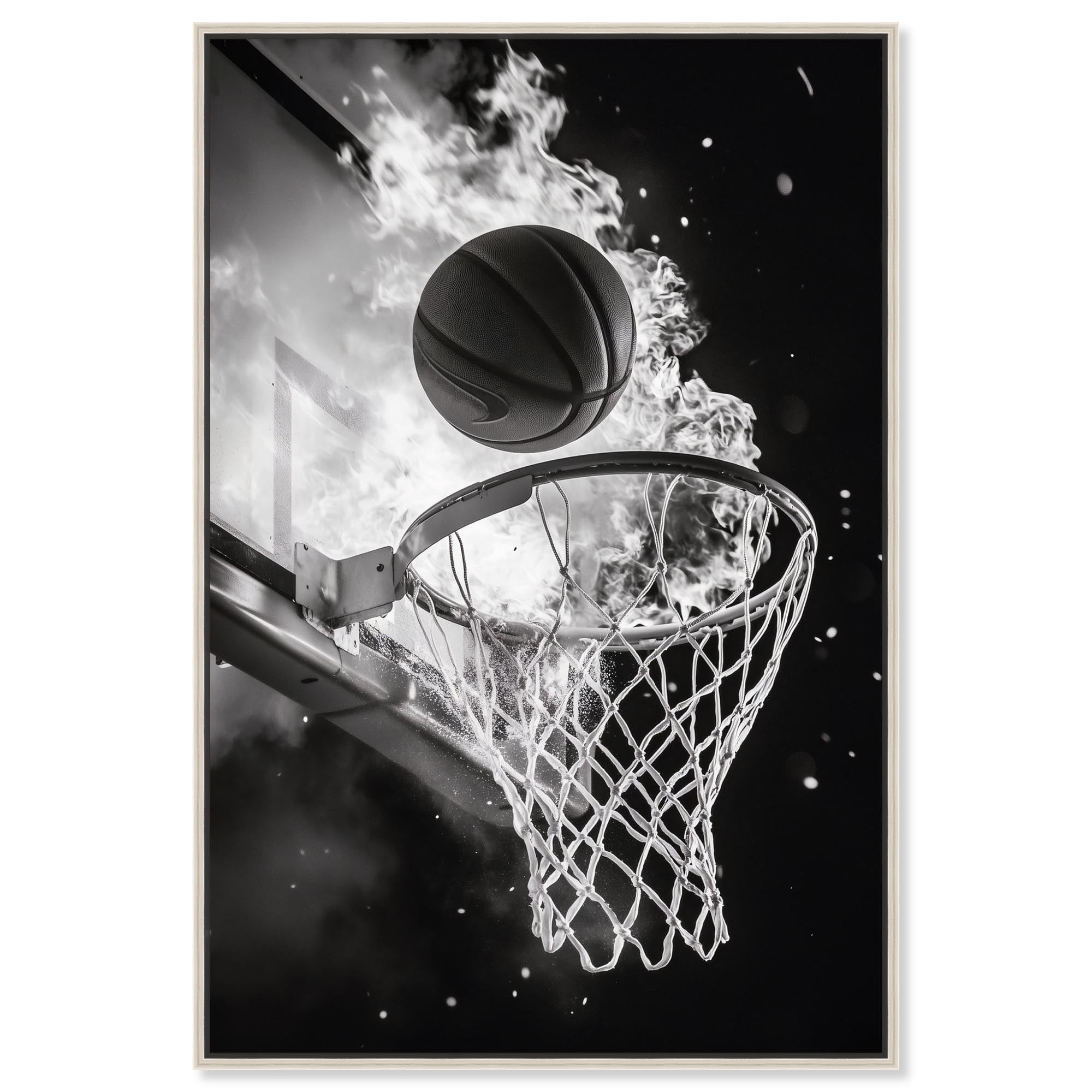 Scorch Some Hoops Canvas Sports Posters by Art Remedy, Silver Frame, 10 ...