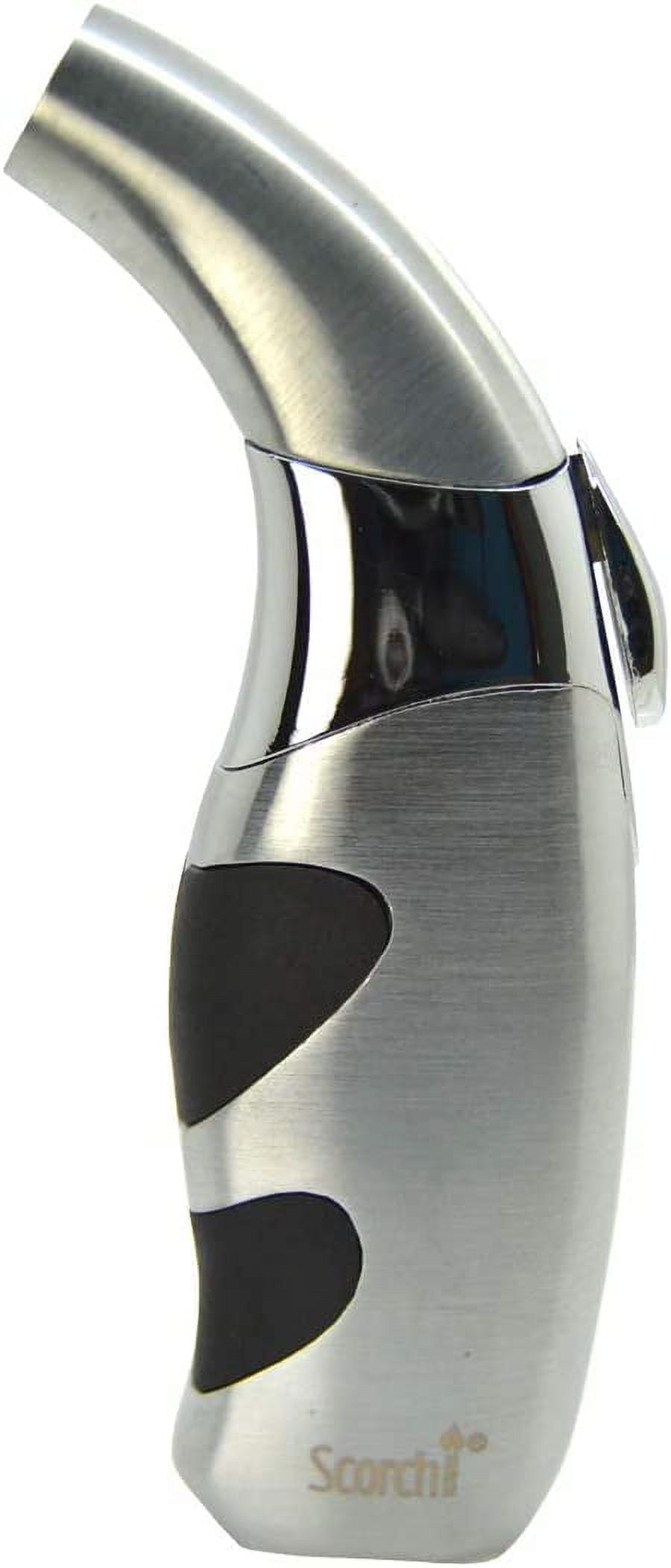 Scorch Torch Butane Satin Finish Stainless Steel Curved Refillable ...