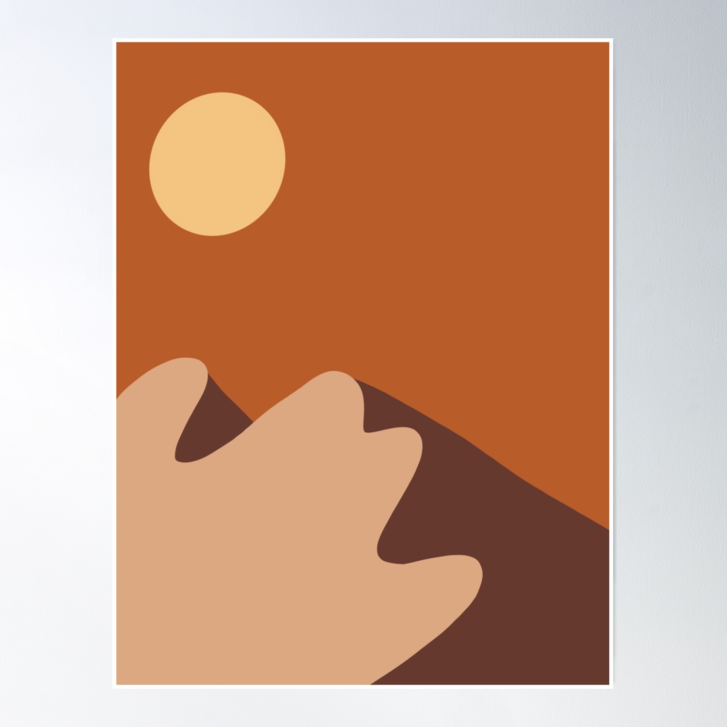Scorching Sun In The Desert Poster Wall Art, Modern Wall Decor, 12x18 ...
