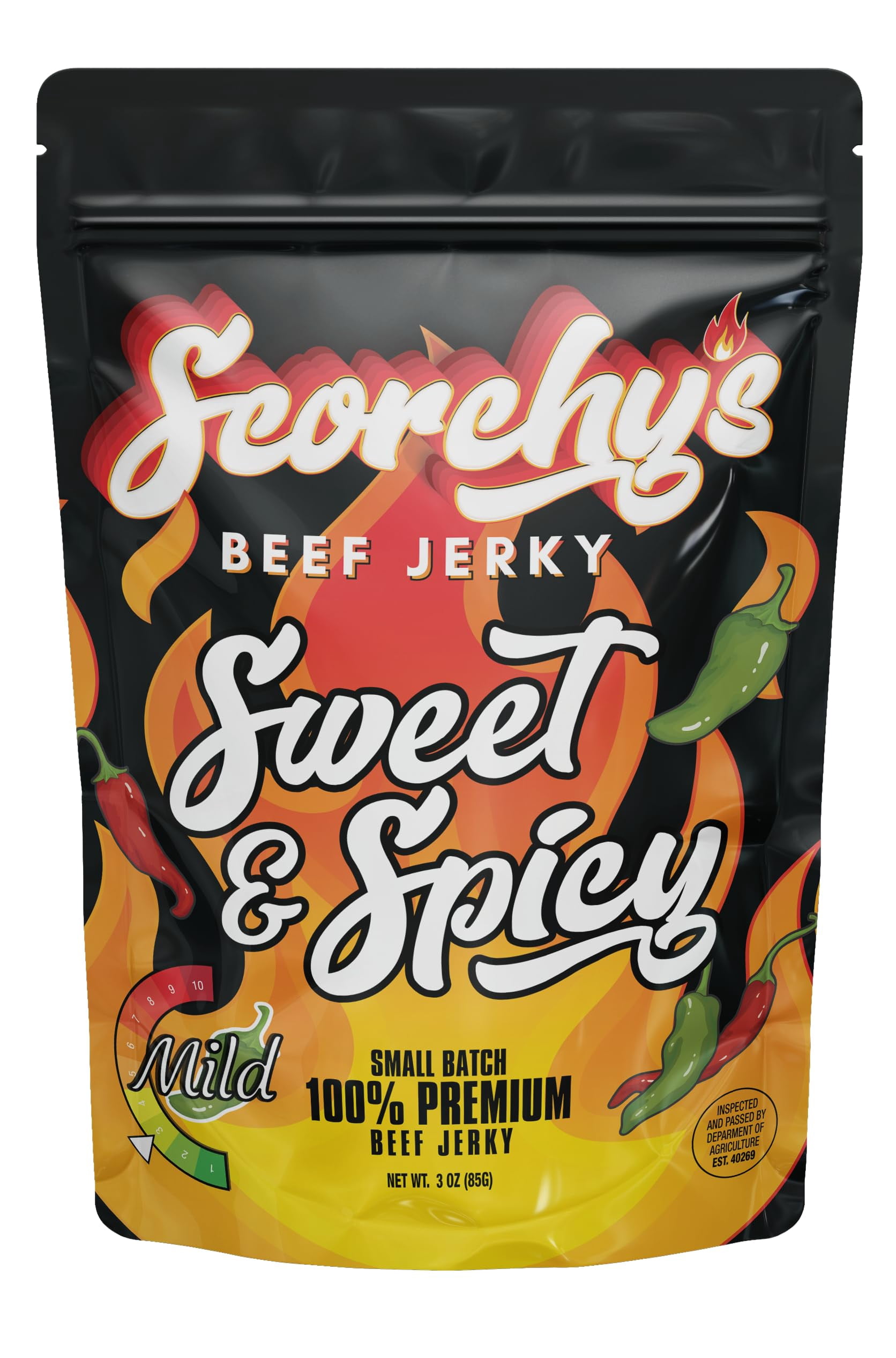 Scorchy's Jerky | Sweet DMF15 & Spicy Beef Jerky - Mild | Hand-Crafted ...