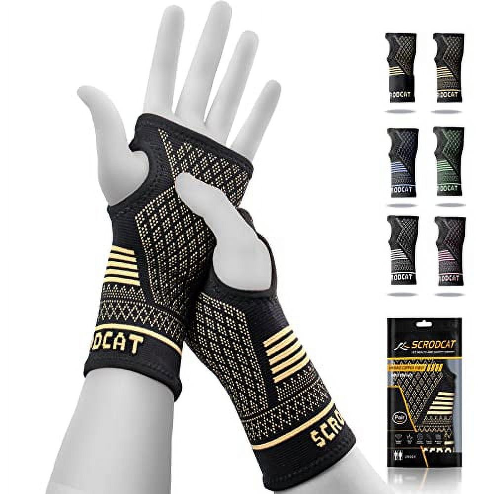 Scordcat Copper Wrist Compression Sleeves (1 Pair) Breathable and ...