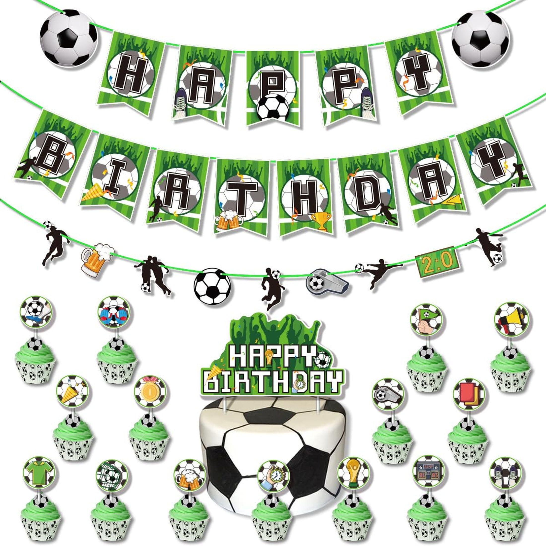 Score a Goal Soccer Party Pack - 40-Piece Sports-Themed Birthday Decor ...