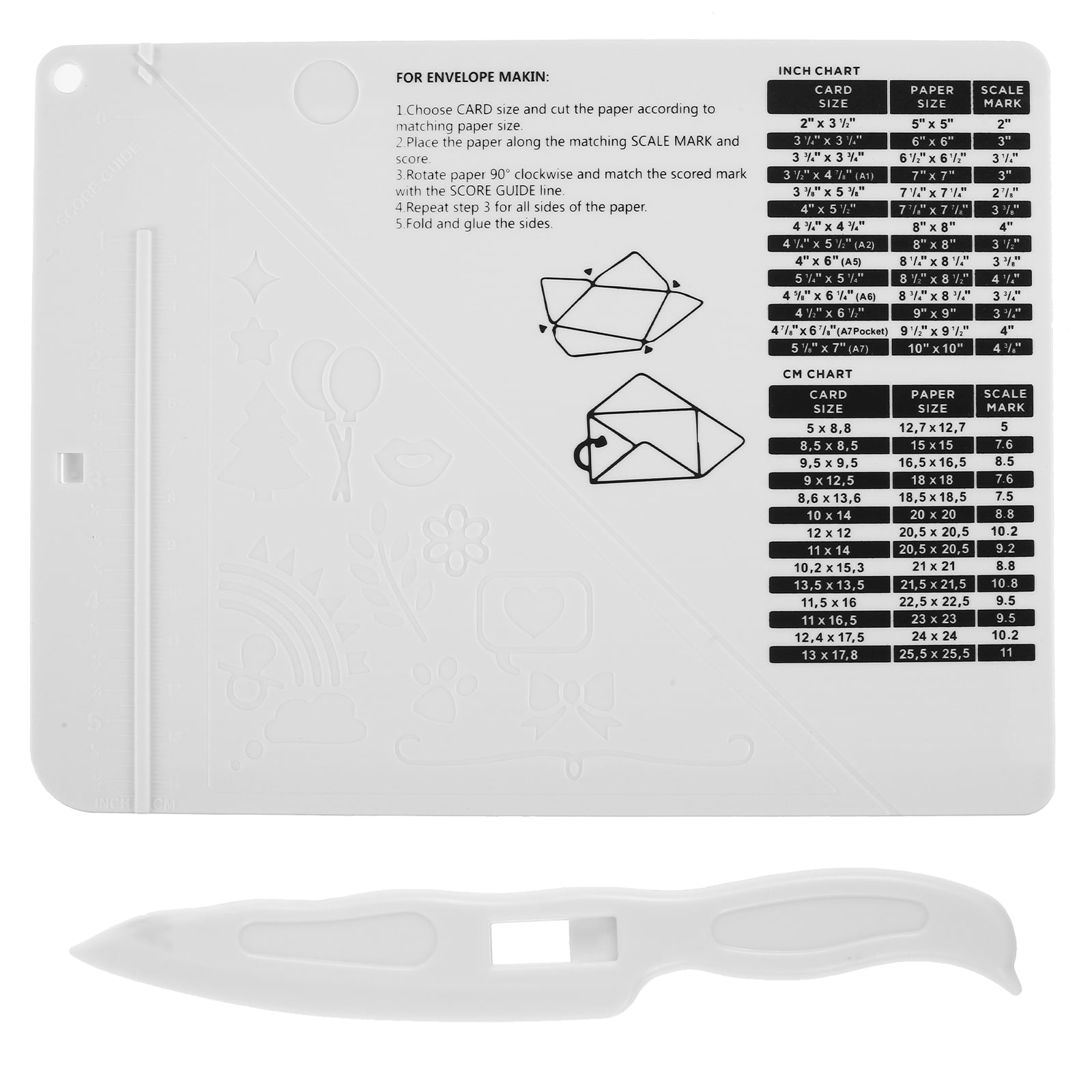 Scoring Board Plastic Envelope Maker Lightweight Envelope Punch Board ...