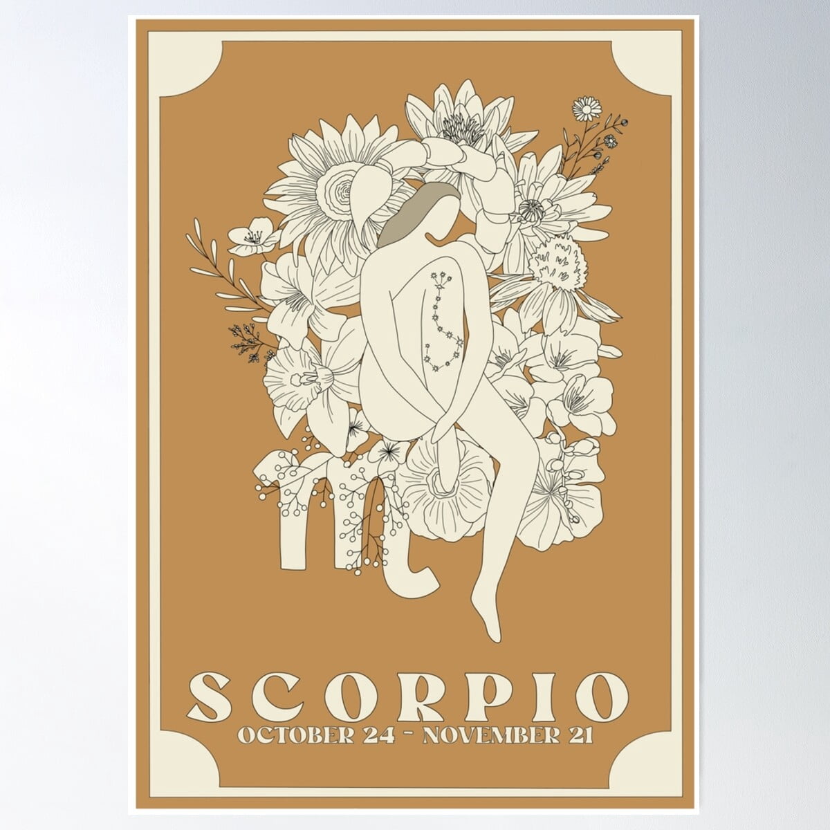 Scorpio Astrology Poster Wall Art, Modern Wall Decor For Living Room ...