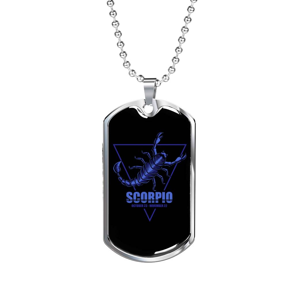 Scorpio Dog Tag Astrology Zodiac Sign Stainless Steel or 18k Gold 24 ...