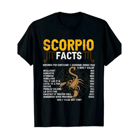 Scorpio Facts Zodiac Sign Personality Horoscope Funny Facts T-Shirt-100 ...