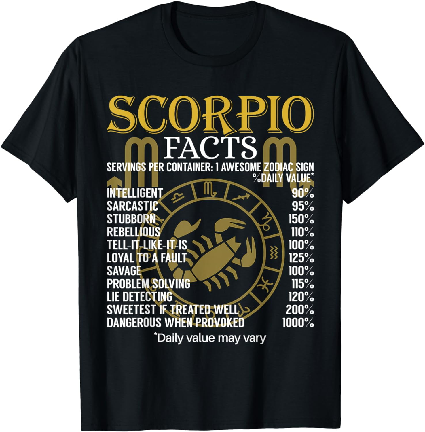 Scorpio Facts Zodiac Sign T-Shirt T-Shirt - Walmart.com