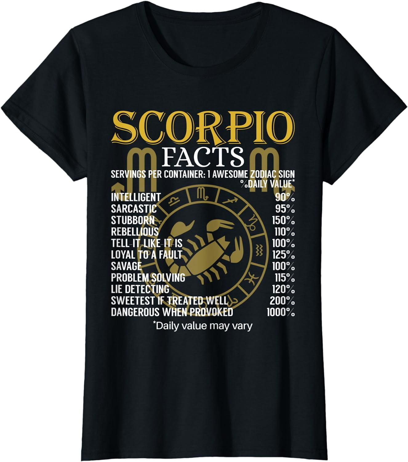 Scorpio Facts Zodiac Sign T-Shirt T-Shirt - Walmart.com
