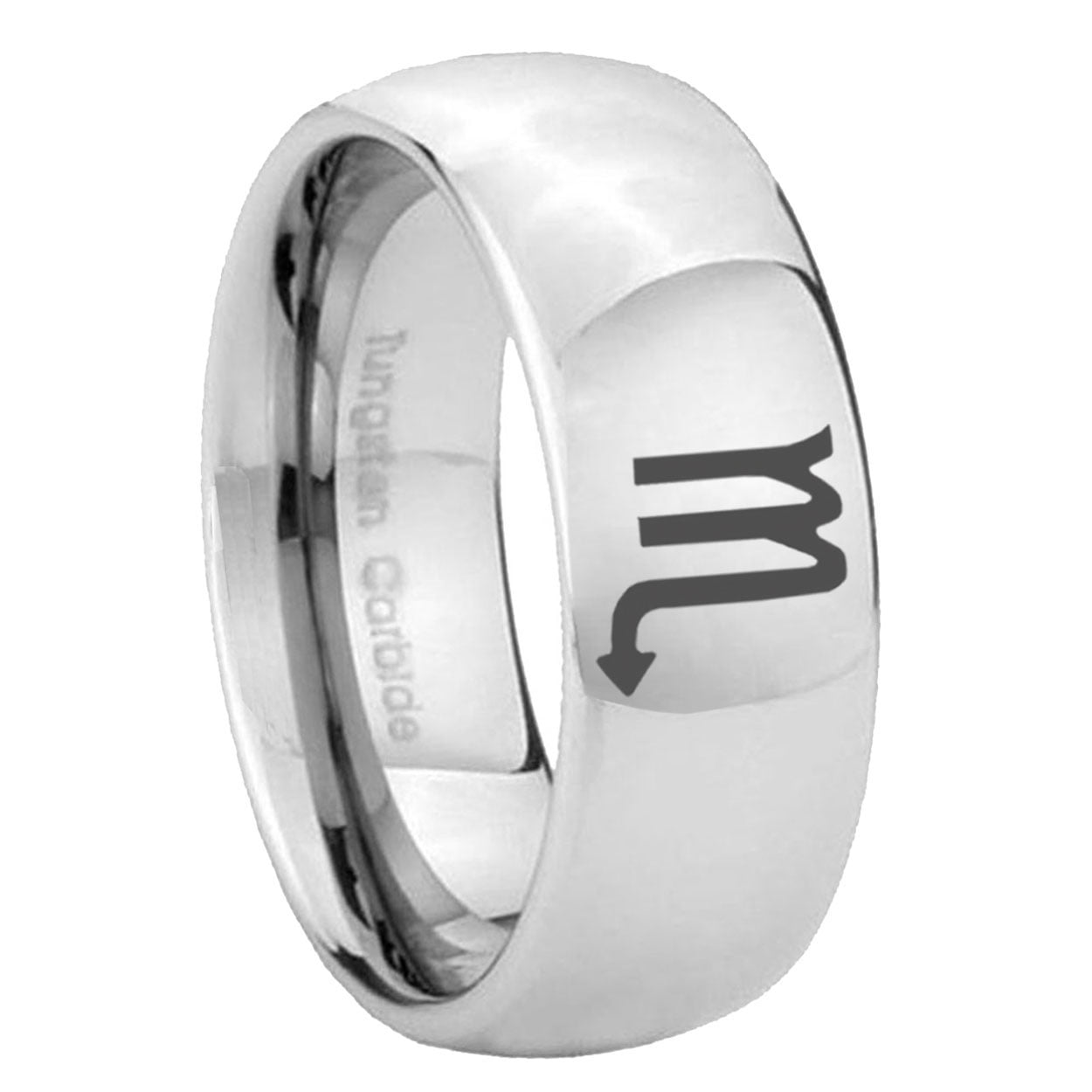 Scorpio Horoscope 8MM Gray High Polish Dome Tungsten Men Ring - Walmart.com