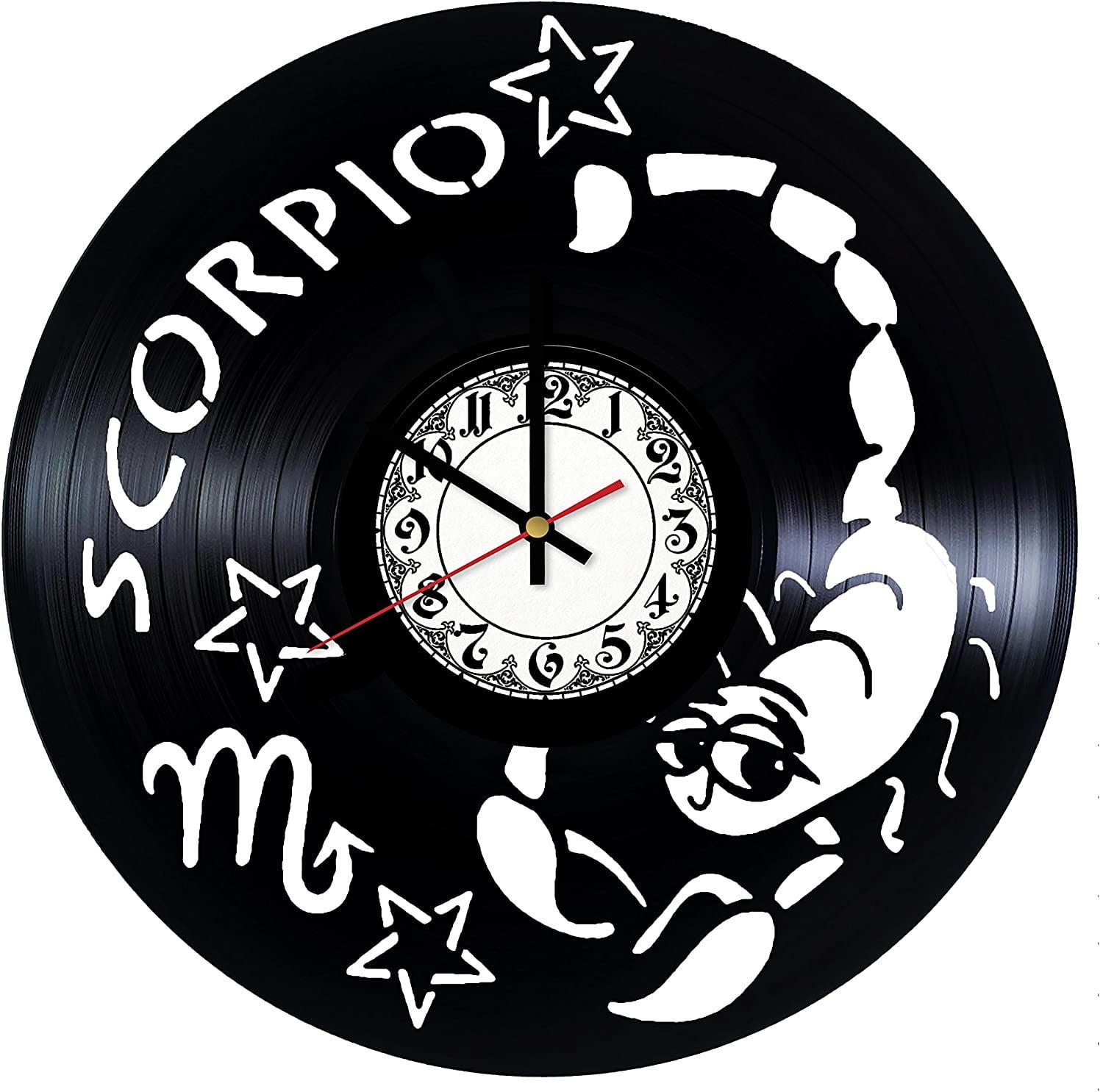 Scorpio Horoscope Zodiac Sign Vintage Black Vinyl Record Wall Clock Wall Art 3D Modern Design ...