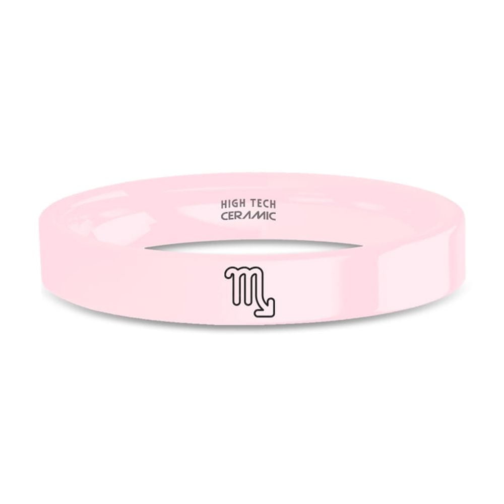 Scorpio Scorpion Sign Astrology Laser Engraved Pink Ceramic Ring, 4mm ...