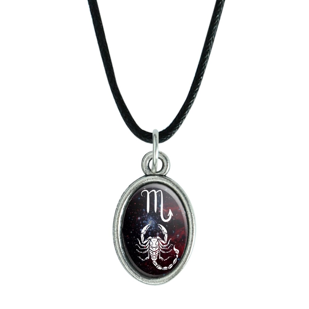 Scorpio Scorpion Zodiac Sign Horoscope in Space Antiqued Oval Charm ...