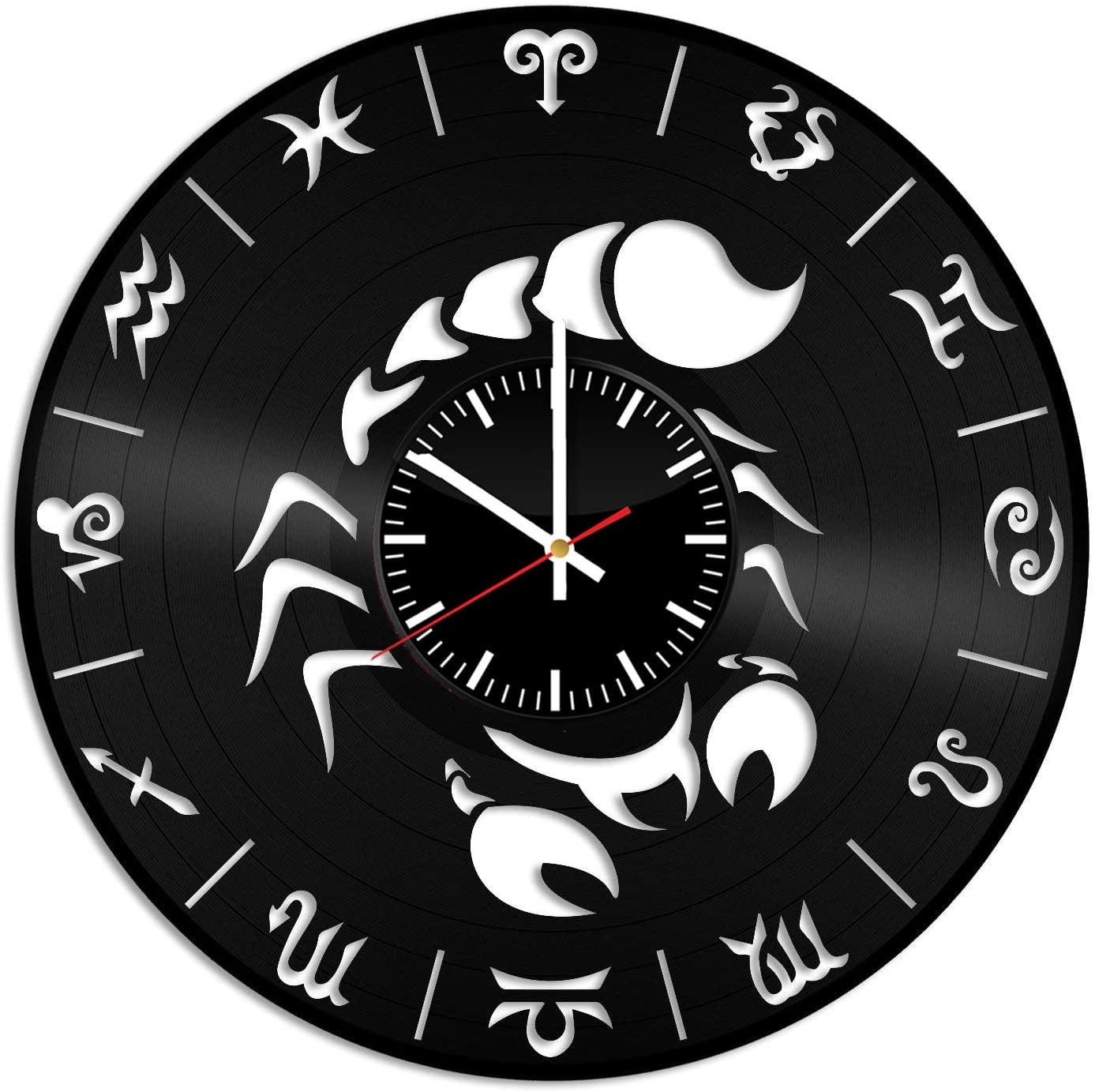 Scorpio Sign Zodiac Sign Vinyl Wall Clock,Vinyl Record Clock Wall Art Unique Room Home ...