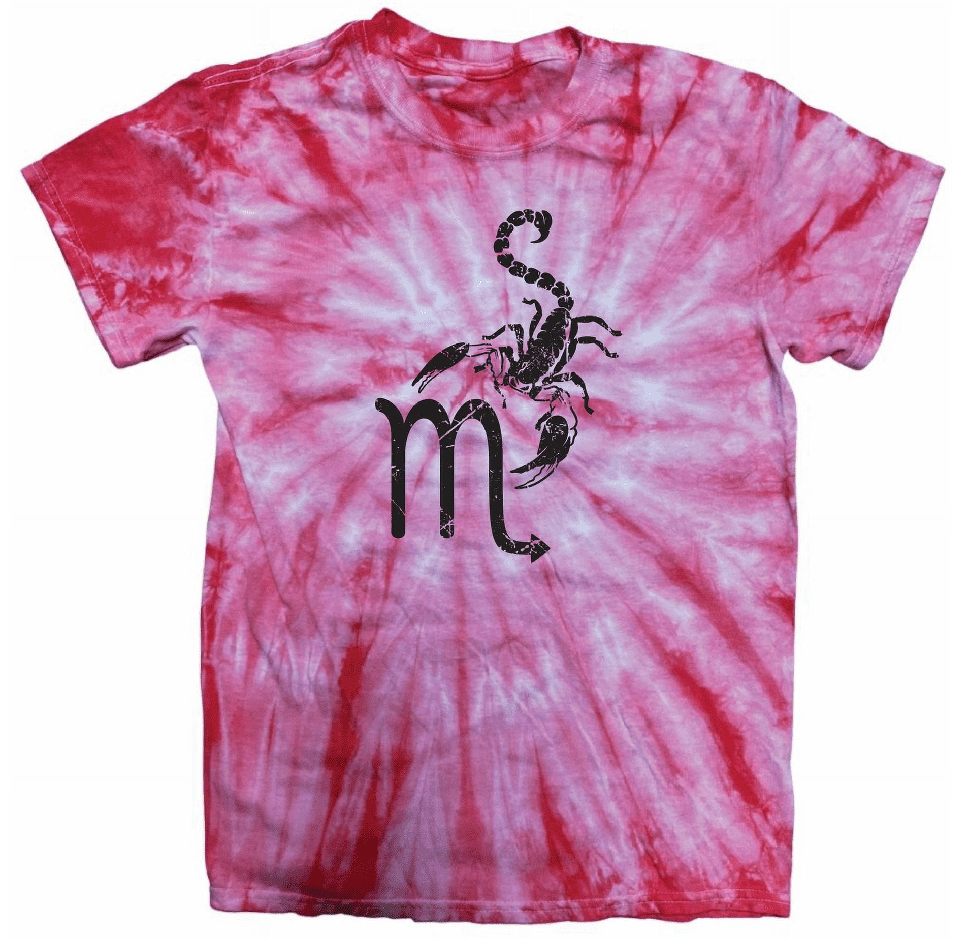 Scorpio T-Shirt Zodiac Symbol Scorpion Horoscope Distressed Tie Dye Tee ...