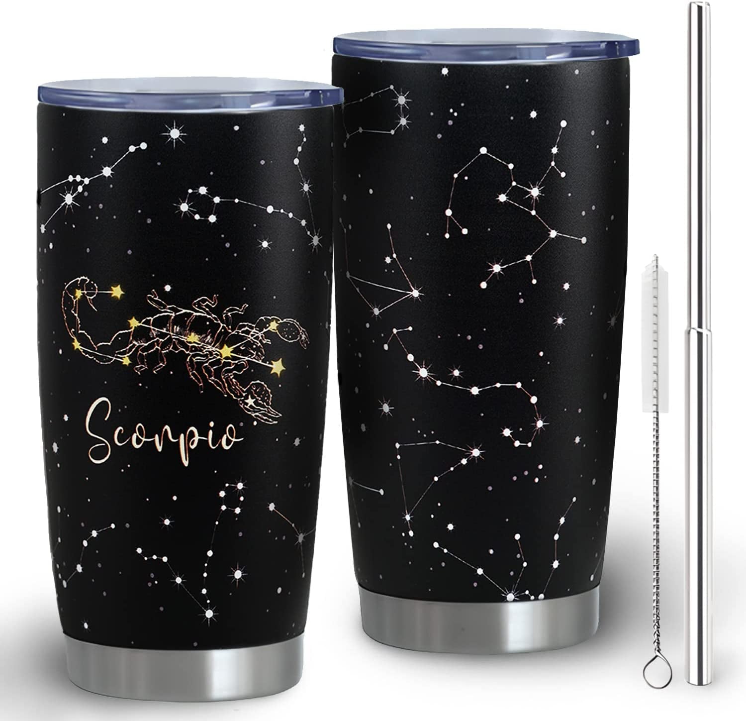 Scorpio Tumbler with Lid and Straw, 20oz Vacuum Insulated Coffee ...