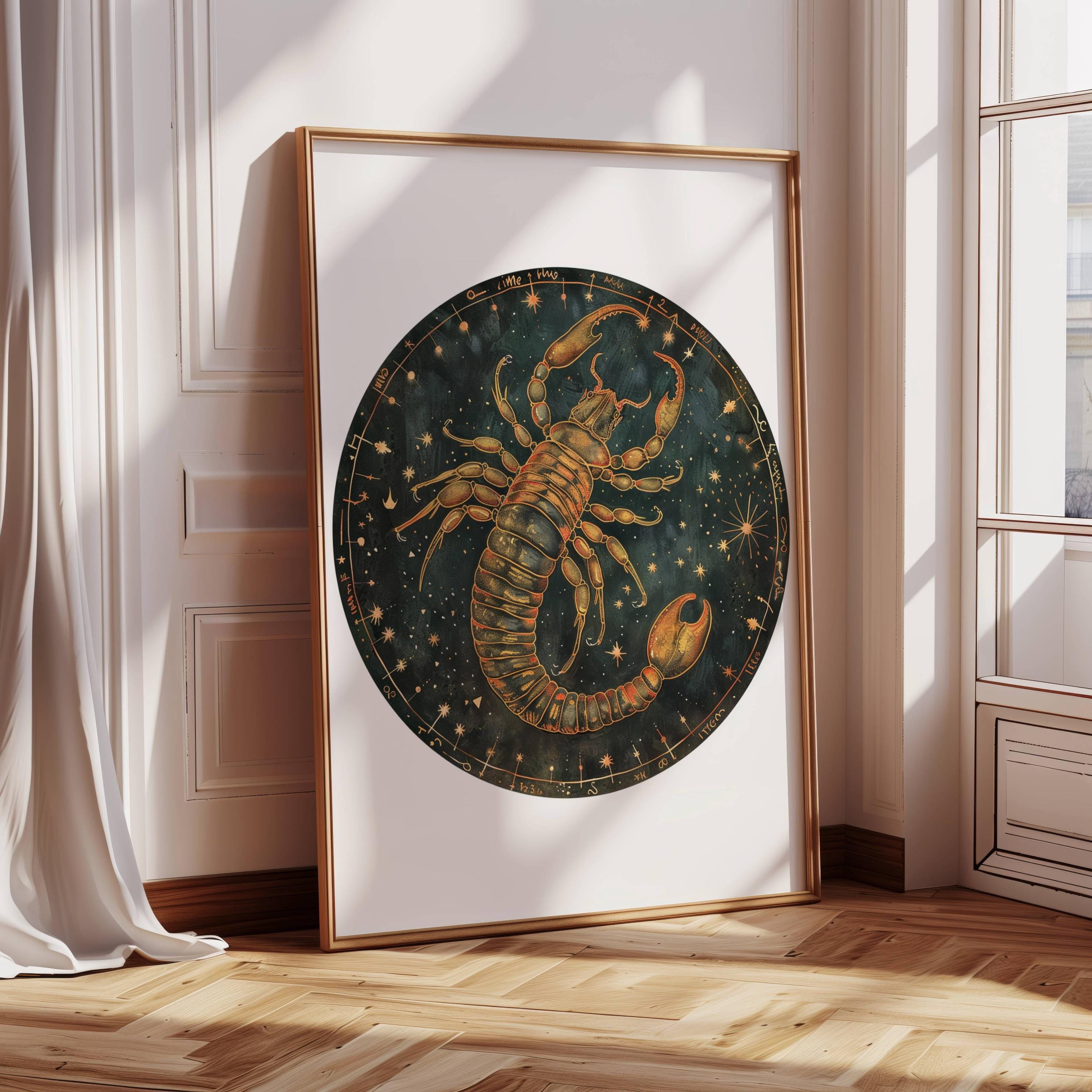 Scorpio Zodiac Astrology Art Print | Water Star Sign | October Birthday ...