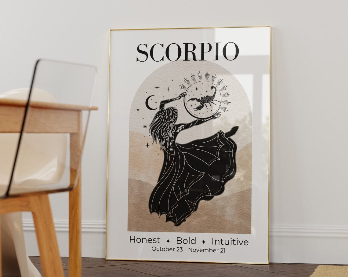 Scorpio Zodiac Goddess Wall Art • Zodiac Poster • Scorpio Print ...