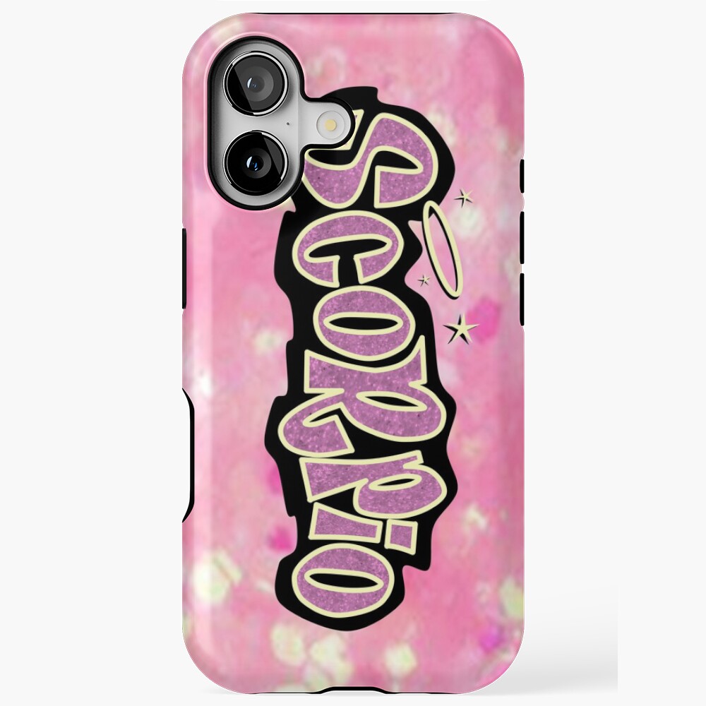 Scorpio Zodiac Pink Glitter Aesthetic Y2K Font Graphic Case for 17/15 ...