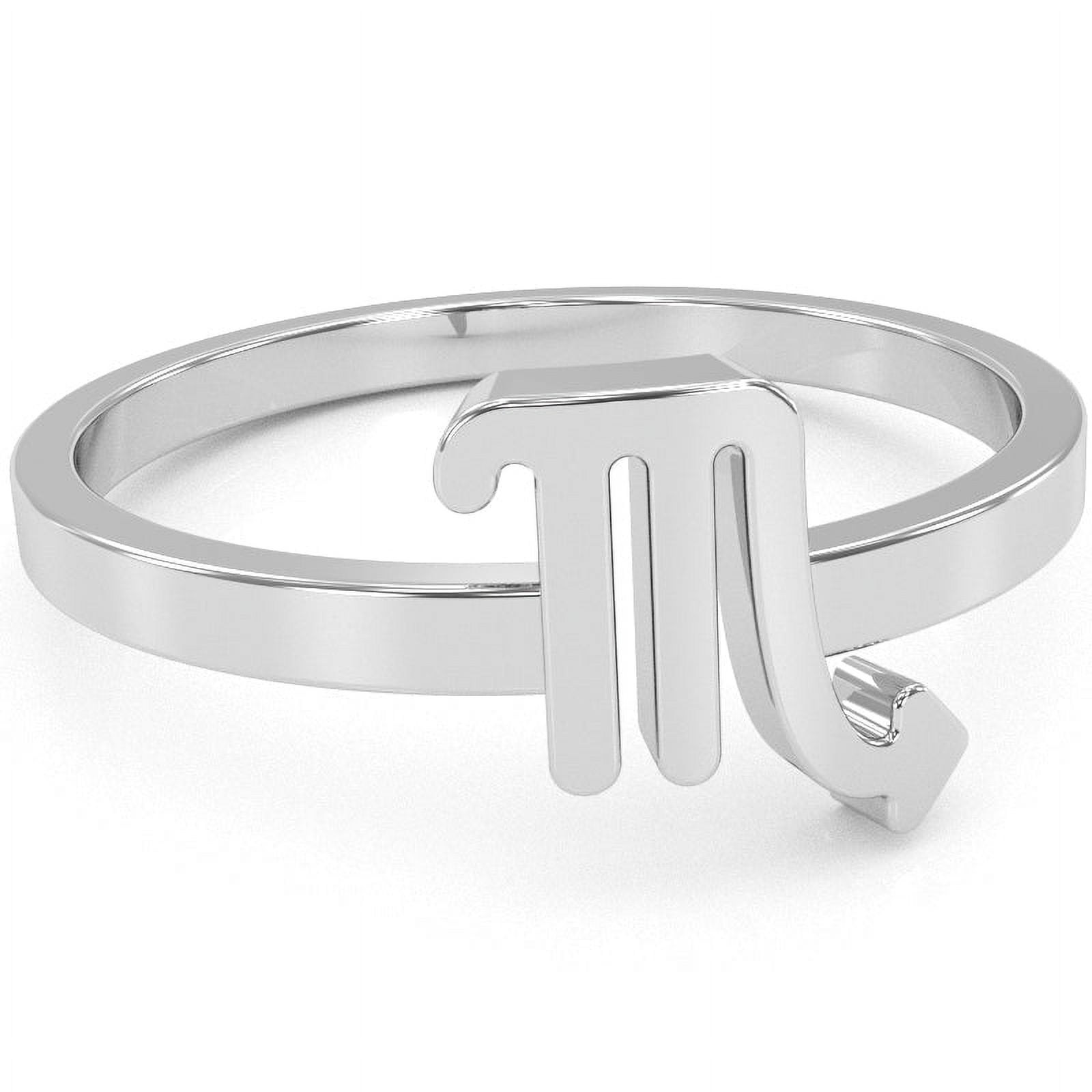 Scorpio Zodiac Sign Ring In Solid 14k White Gold - Walmart.com