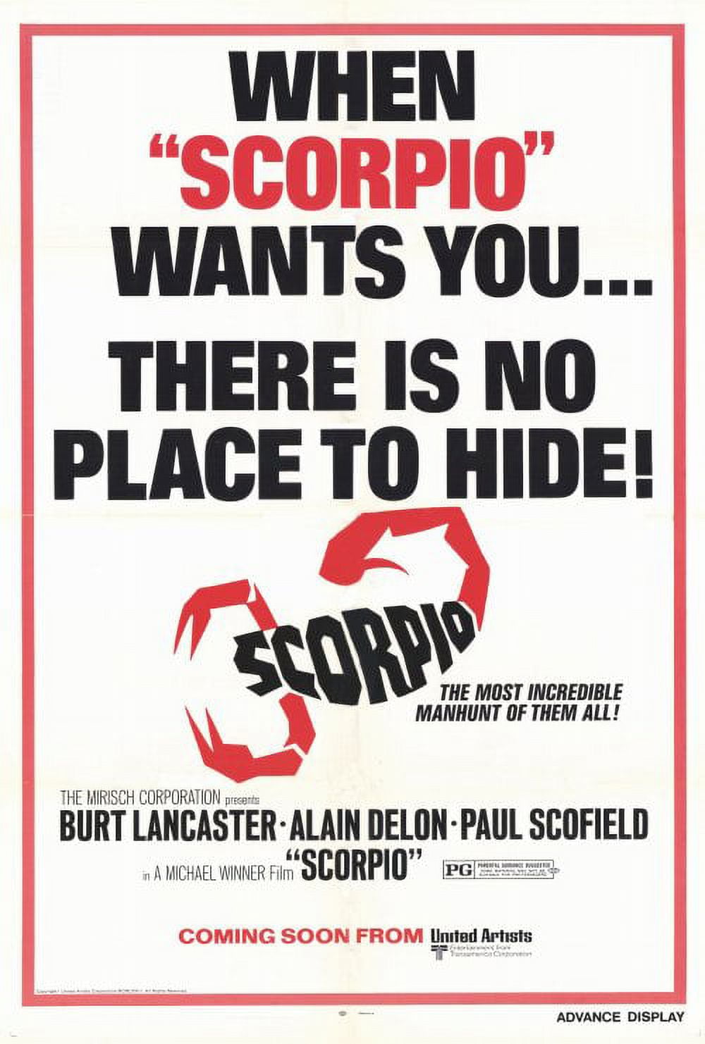 Scorpio - movie POSTER (Style C) (27" x 40") (1973) - Walmart.com