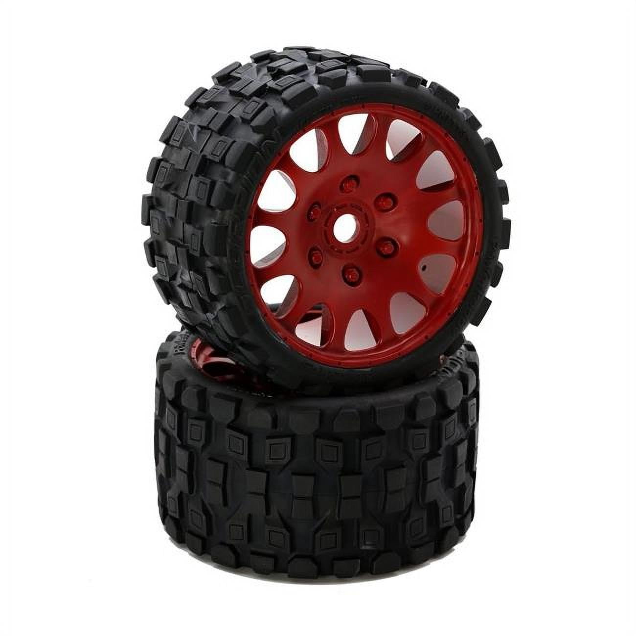 Scorpion Belted Monster Truck Tires & Wheels with 17 mm Hex, Red ...
