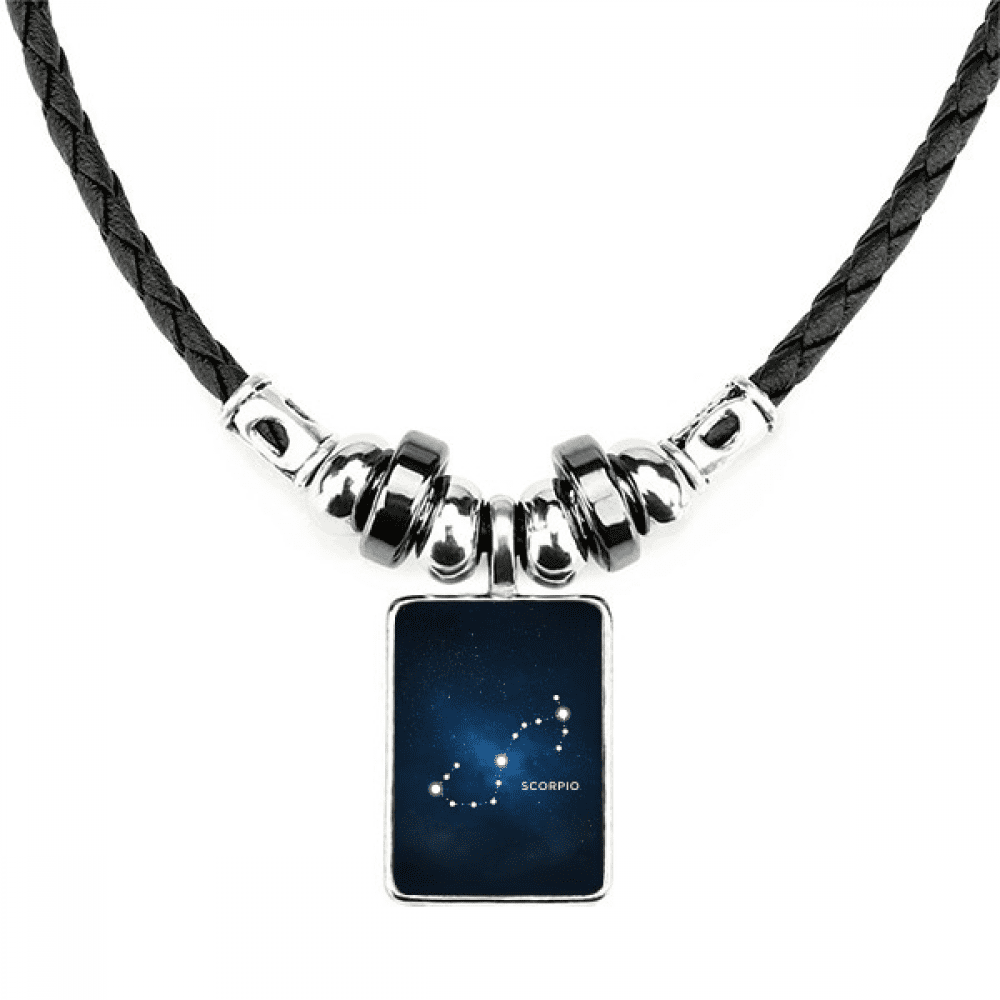 Scorpion Constellation Zodiac Sign Necklace Jewelry Torque Leather Rope ...