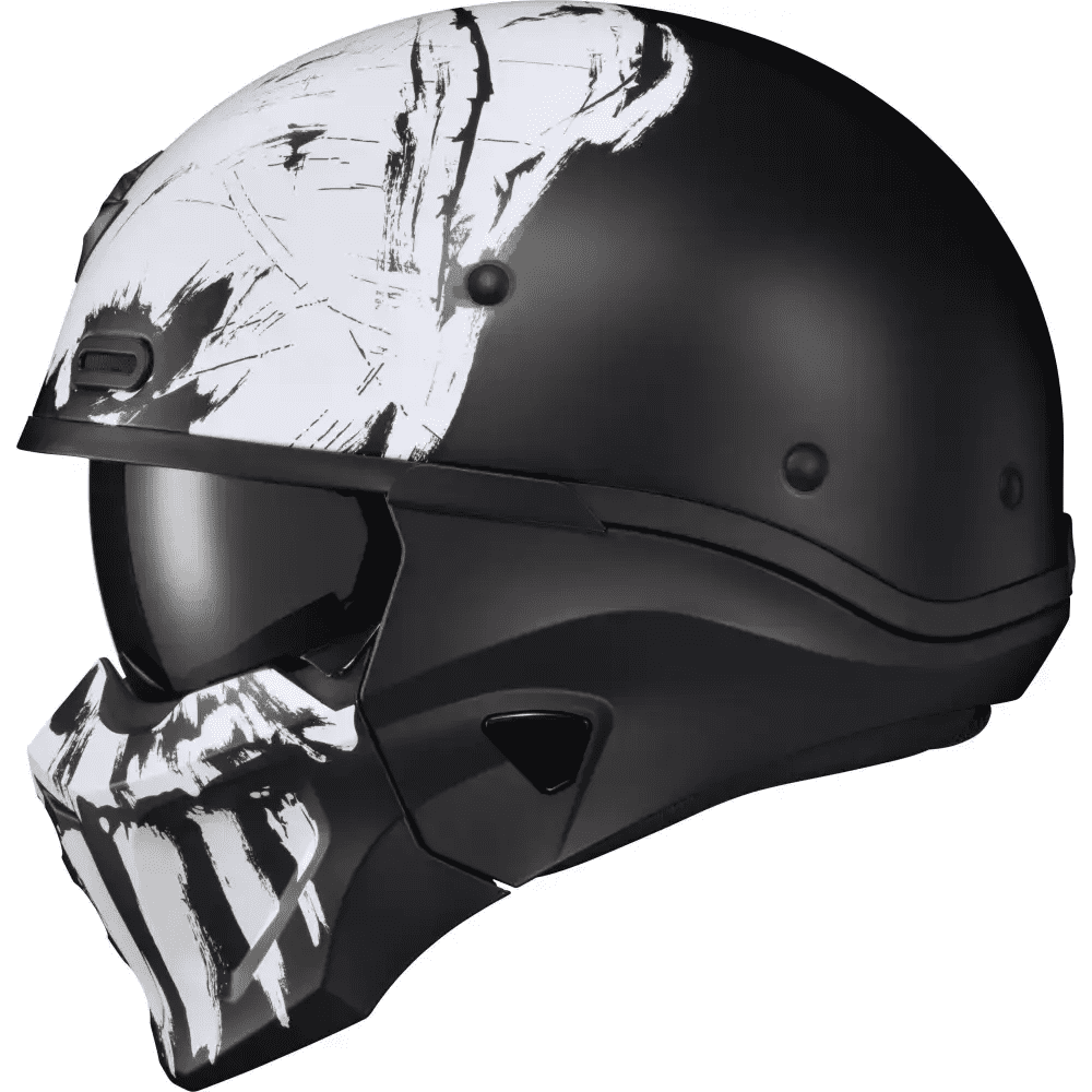 Scorpion Covert X Marauder Open Face Motorcycle Helmet Black/White XL ...
