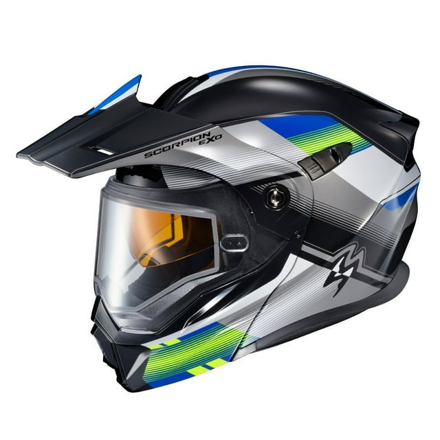 Scorpion EXO-AT950 Zec Snow Helmet w/Dual Pane Shield Blue/Hi-Viz SM ...