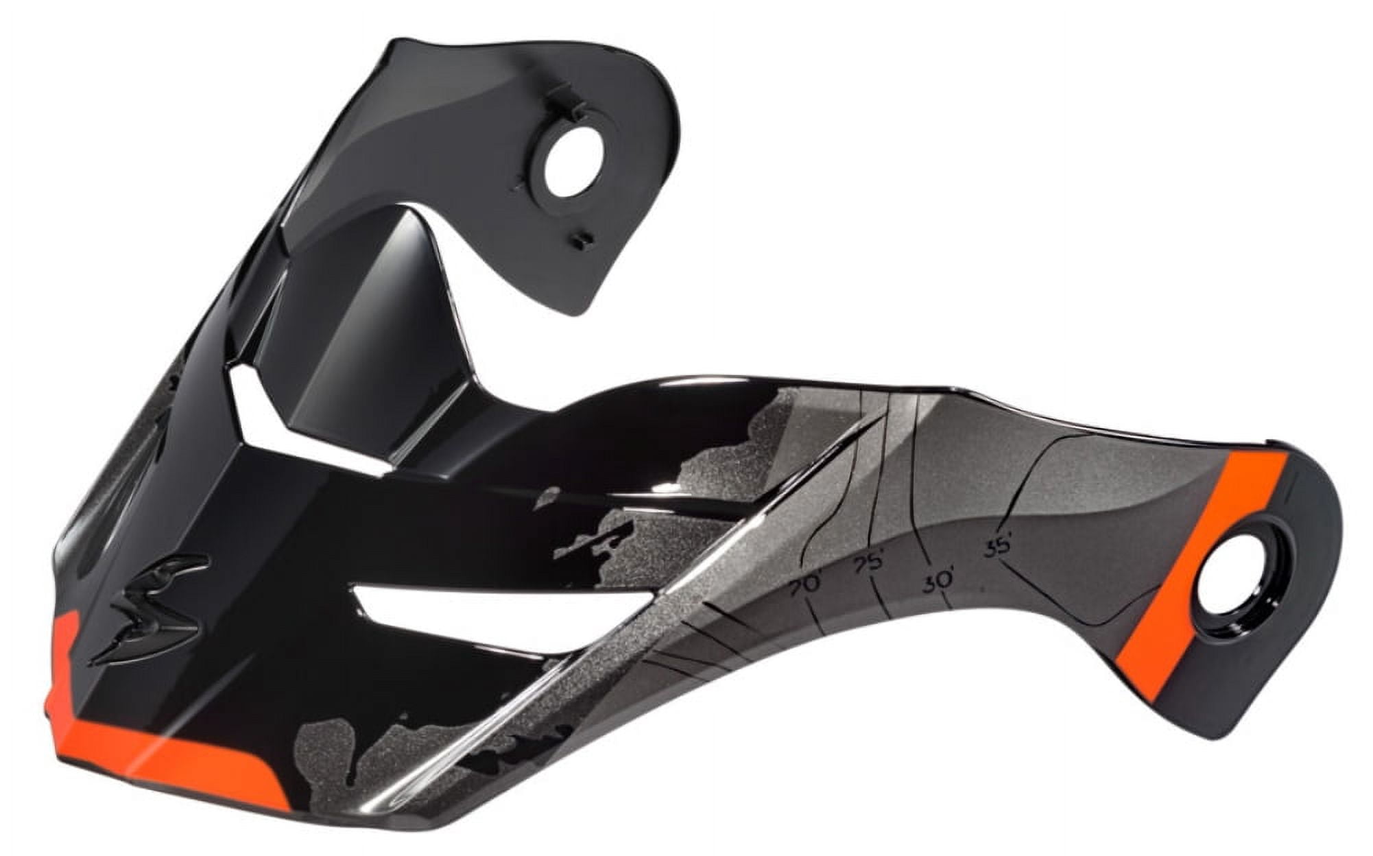 Scorpion Exo Black/Orange Motorcycle Helmet Replacement Visor/Peak 12. ...