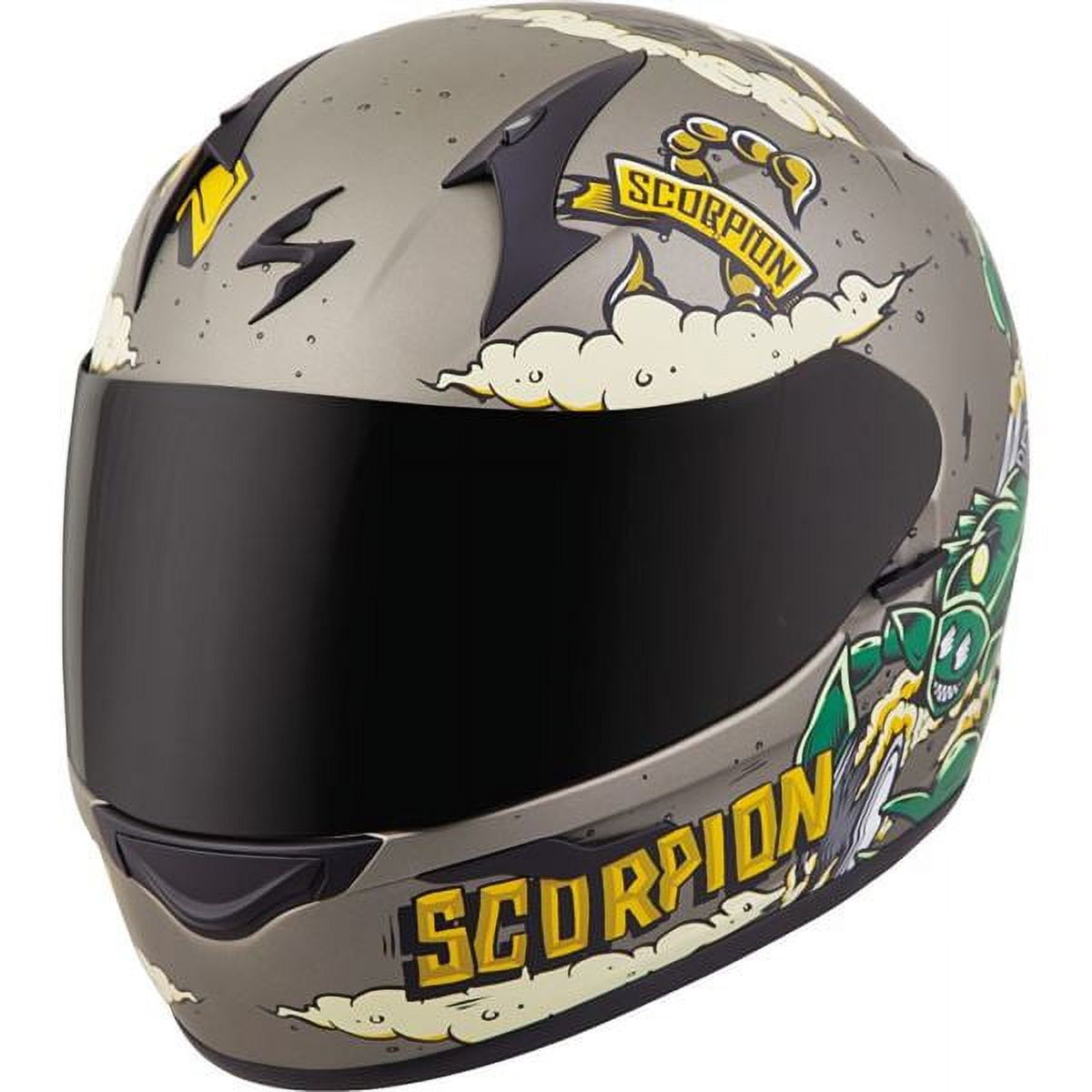 Scorpion EXO EXO-R320 Moto Fink Full Face Helmet - Titanium, All Sizes ...