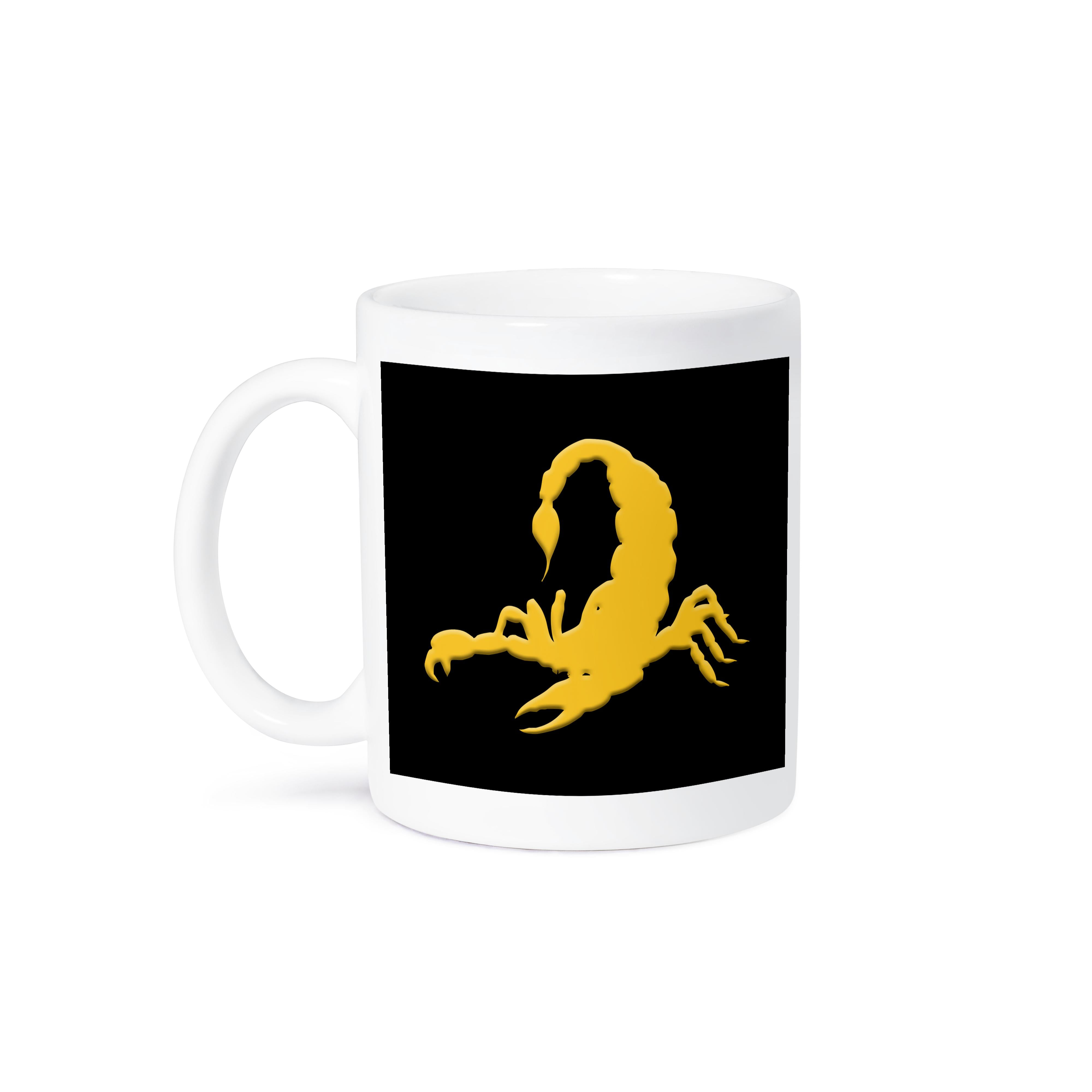 Scorpion Insect With Its Tail Up. Yellow On Black Silhouette Image ...
