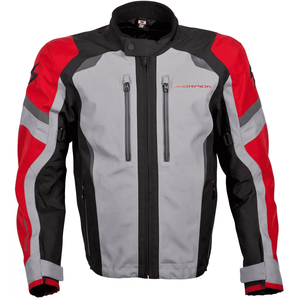 Scorpion EXO Optima Textile Motorcycle Jacket - Grey/Blk/Red, All Sizes ...