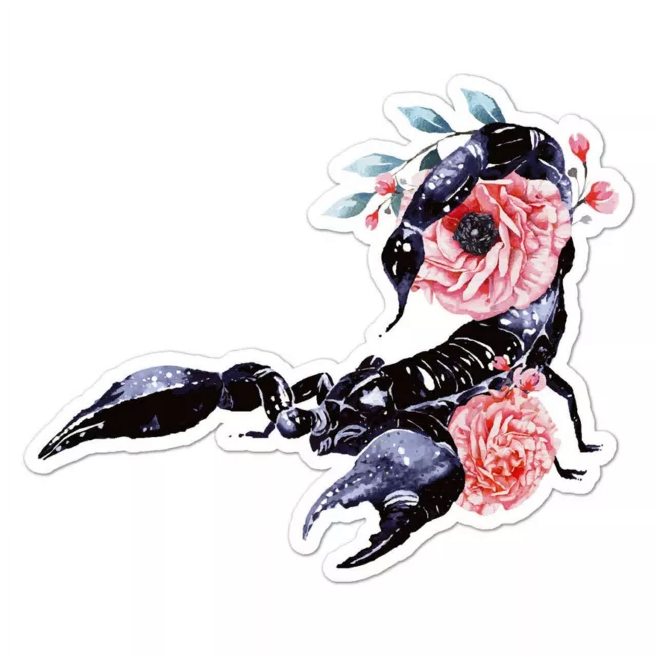 Scorpion Rose Watercolor Sticker Indoor Outdoor Phone Decal Water ...