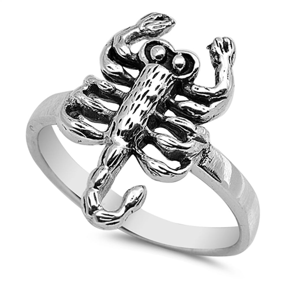 Scorpion Scary Animal Dangerous Antiqued Ring Sterling Silver Band 925 ...