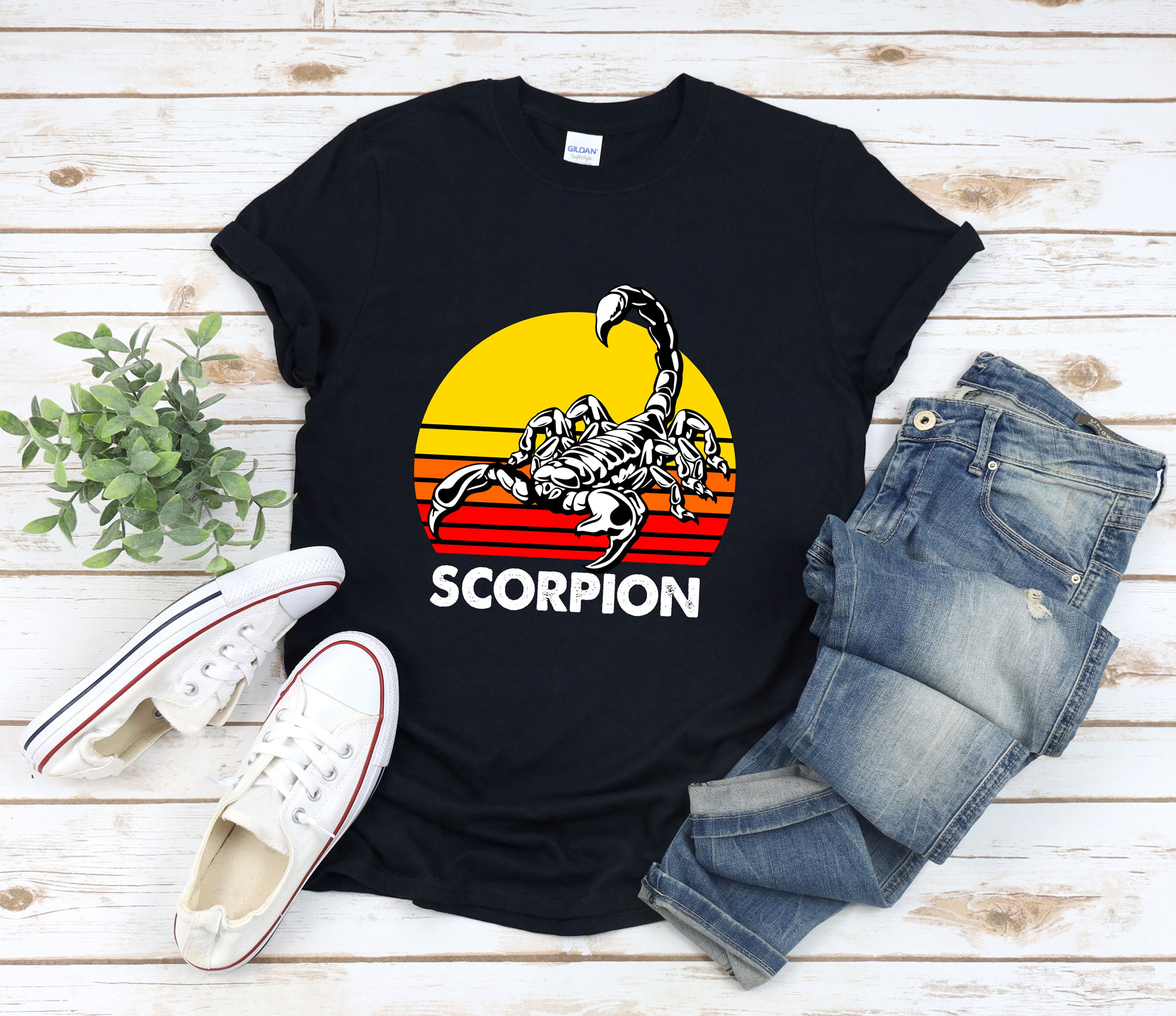 Scorpion Shirt Vintage, Scorpio Shirt, Scorpion Shirt, Retro Sunset ...
