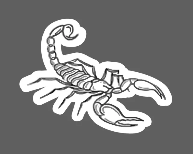 Scorpion Sticker Black & Grey Waterproof Sticker Phone Decal Water ...