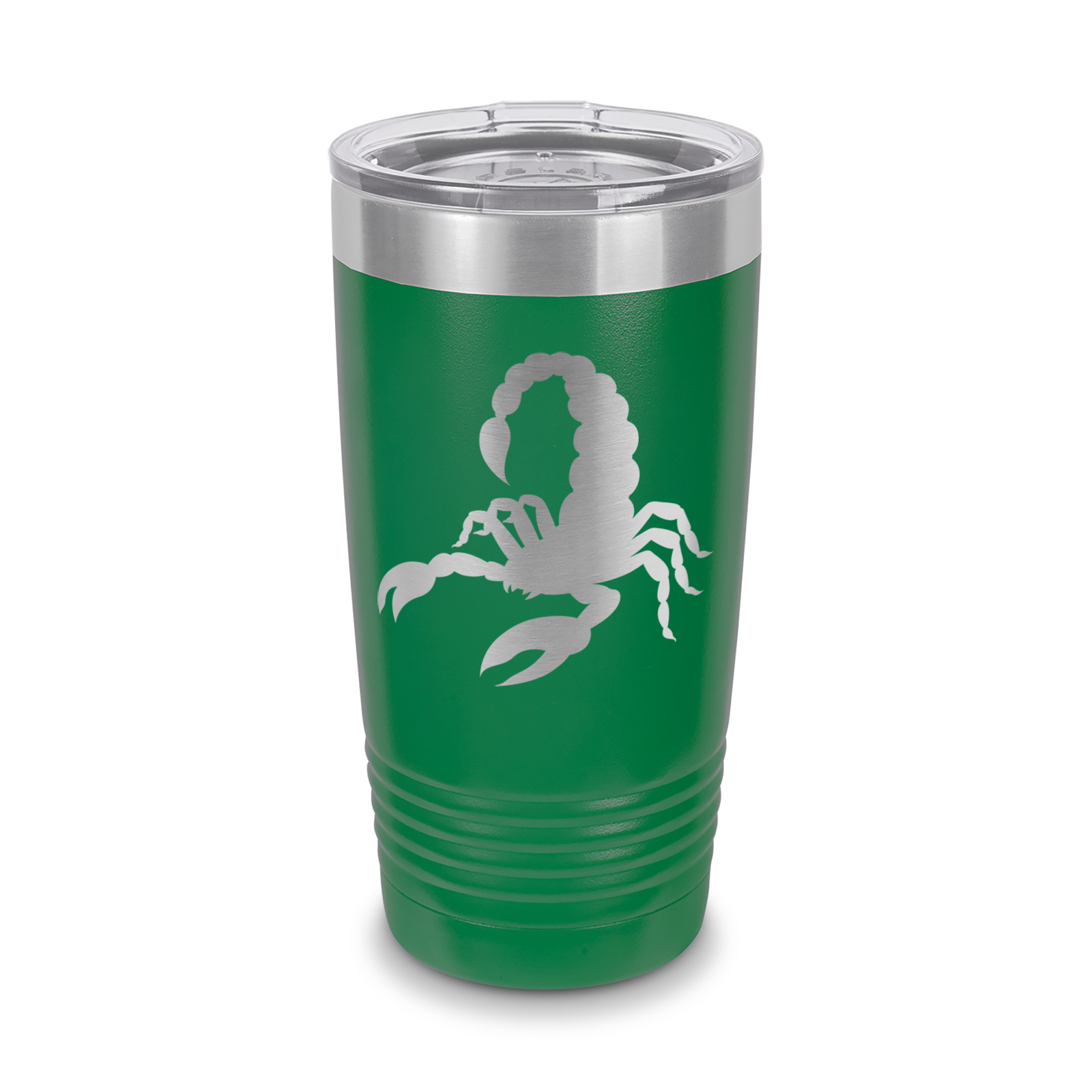 Scorpion Tumbler 20 oz - Laser Engraved w/ Clear Lid - Stainless Steel ...