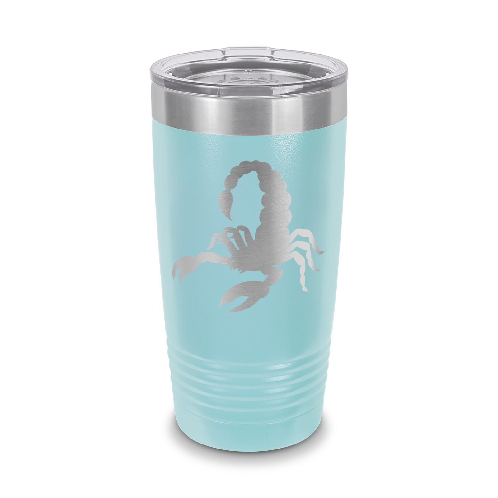 Scorpion Tumbler 20 oz - Laser Engraved w/ Clear Lid - Stainless Steel ...