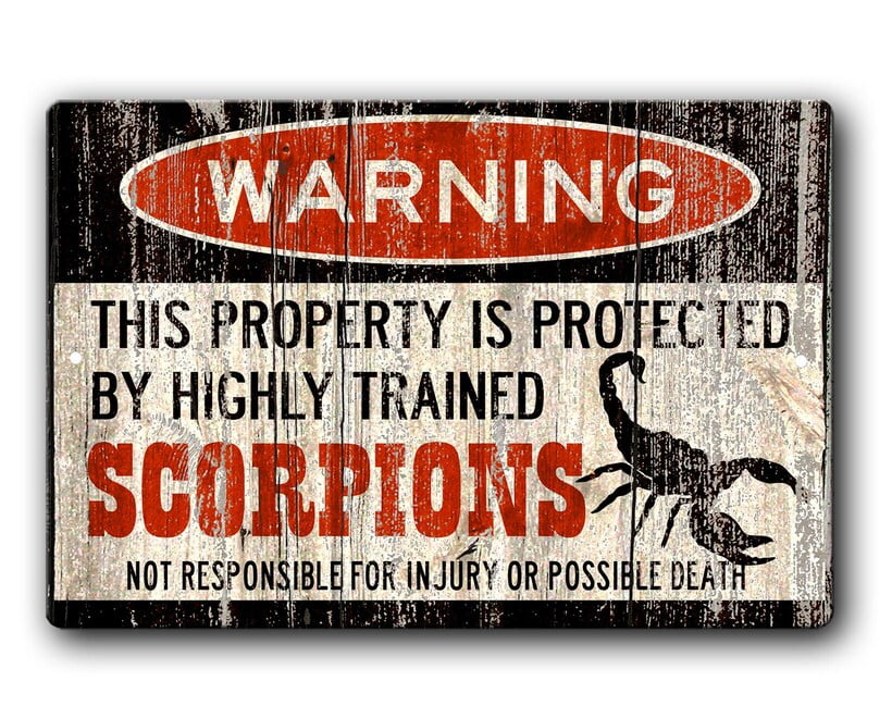 Scorpion warning sign, Funny Metal Scorpion sign, Scorpion gift, Exotic ...