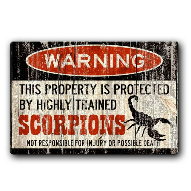Scorpion warning sign, Funny Metal Scorpion sign, Scorpion gift, Exotic ...