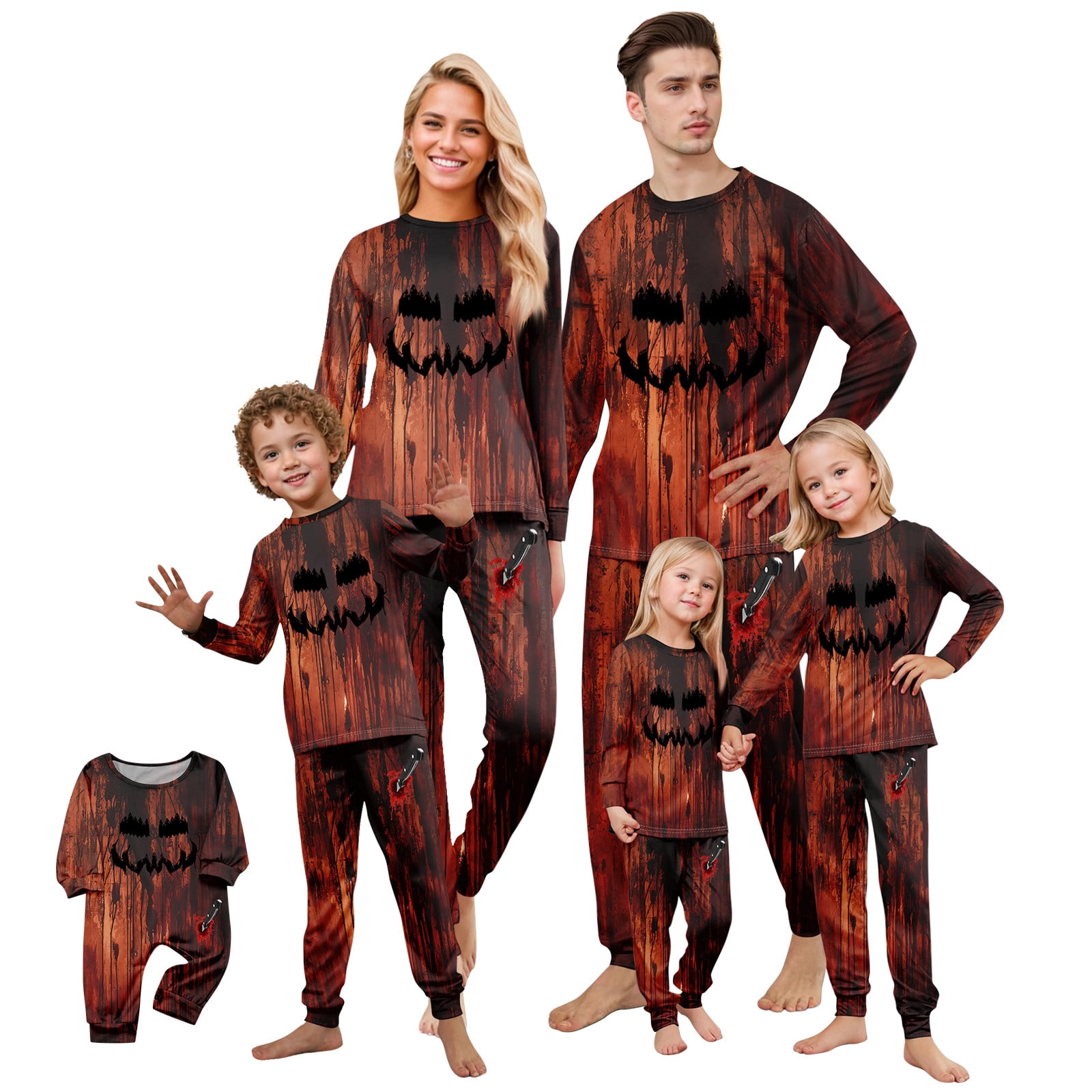 Scorta Matching Halloween PJs for Family – Creepy Jack-O Faces & Blood ...