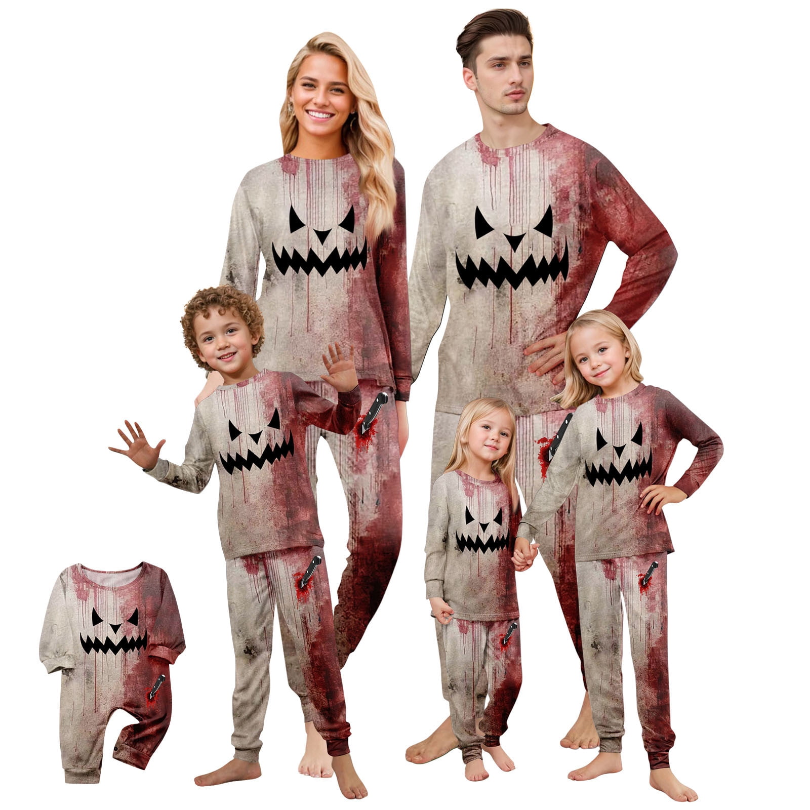 Scorta Matching Halloween PJs for Family – Creepy Jack-O Faces & Blood ...