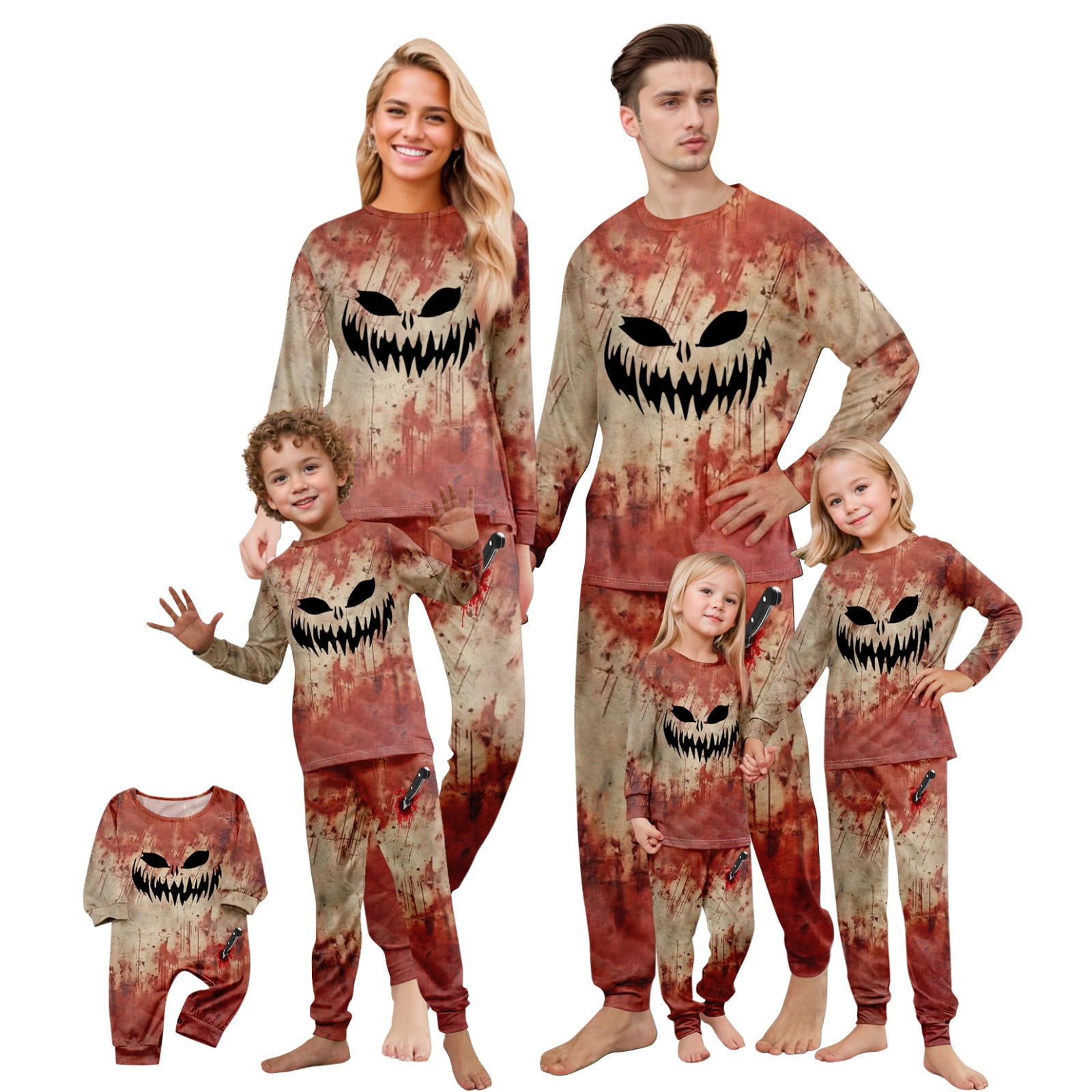 Scorta Matching Halloween PJs for Family – Creepy Jack-O Faces & Blood ...