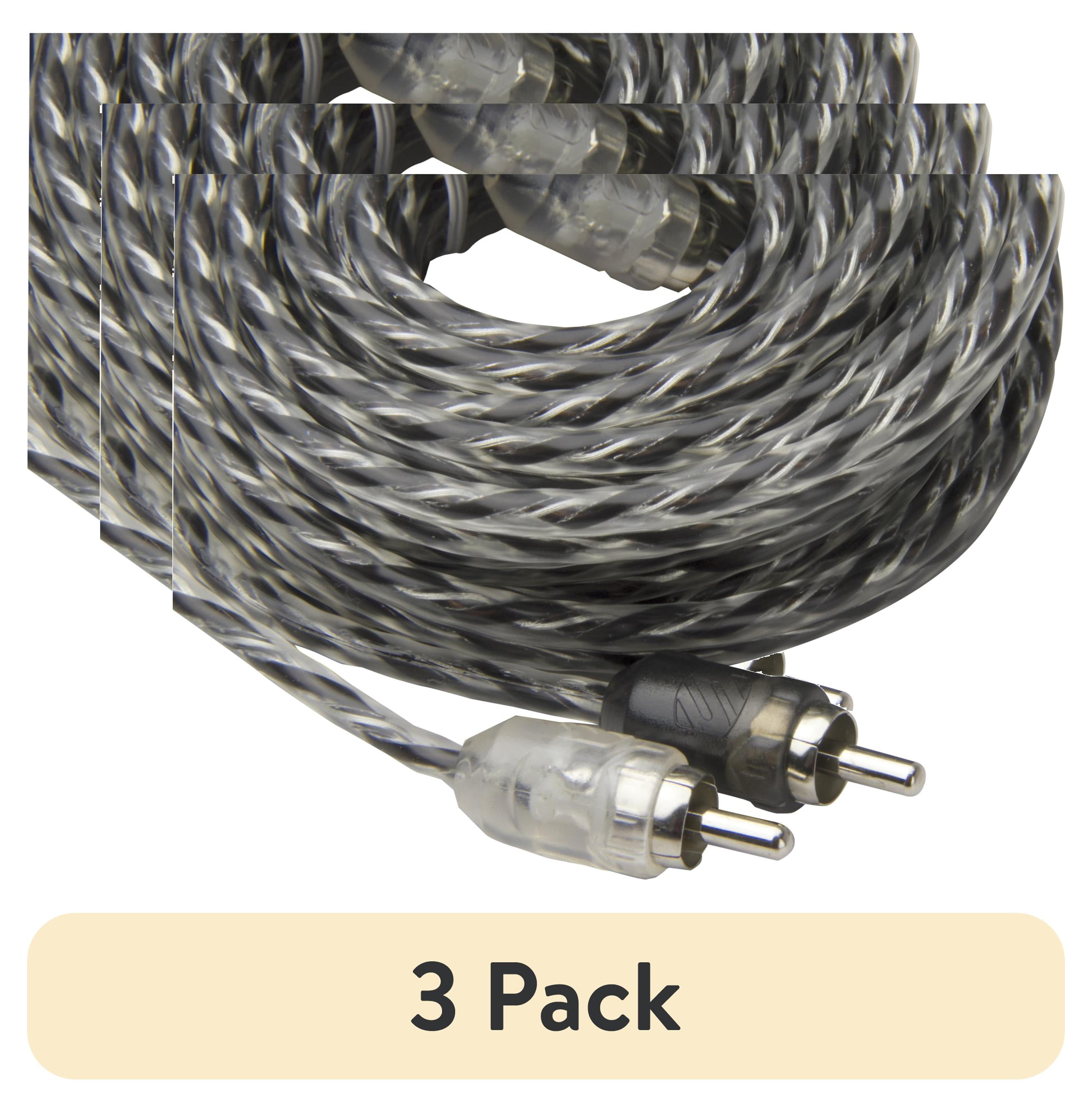 (3 pack) Scosche A25C4-WM1SD 25 Foot Twisted Car Stereo RCA Type Audio ...